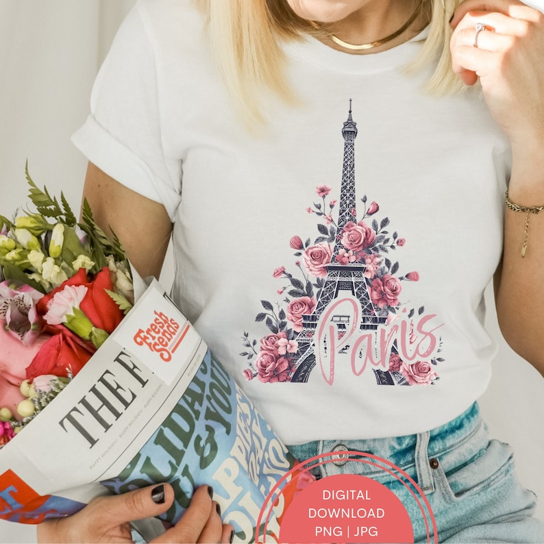 Floral Eiffel Tower Png, Eiffel Tower Illustration, Fashion Art ...