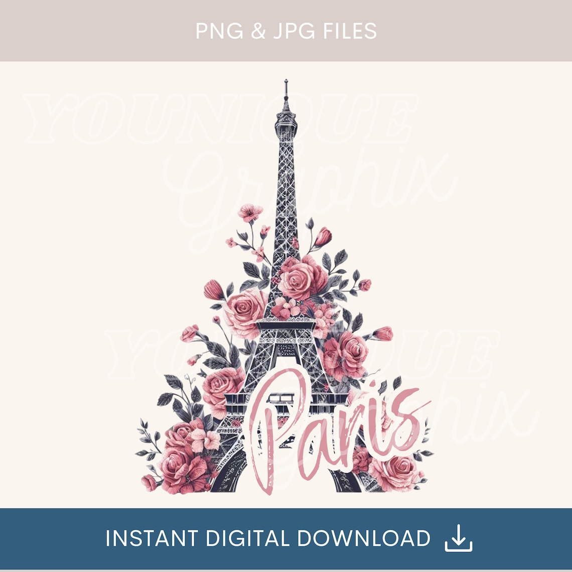 Floral Eiffel Tower Png, Eiffel Tower Illustration, Fashion Art ...
