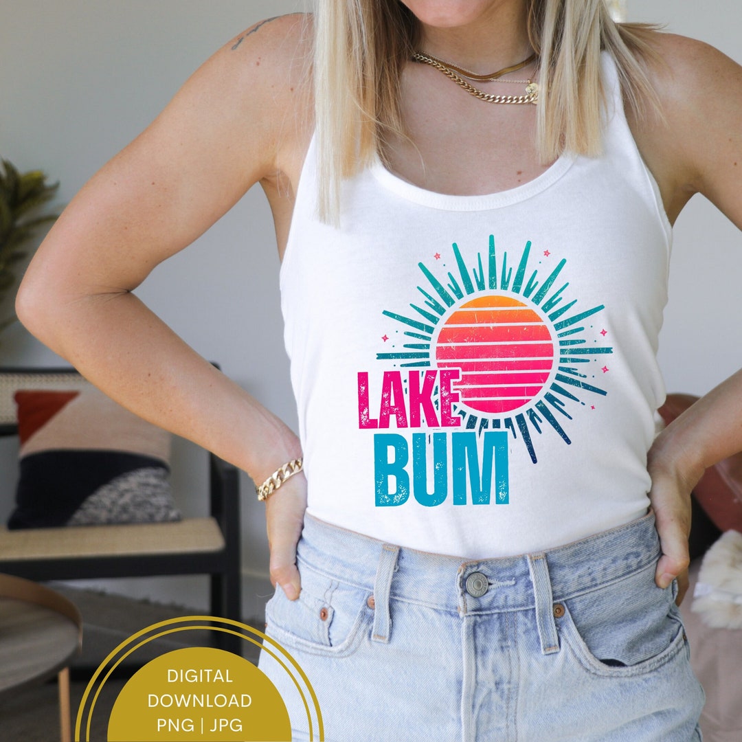 Distressed Neon Retro Lake Bum Png, Summer Vibes Png, Summer Time Png ...