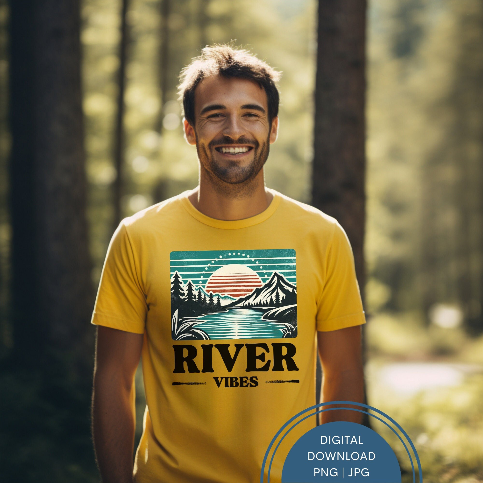 Distressed Retro River Vibes Png, River Life Png, Summer Holiday Png ...