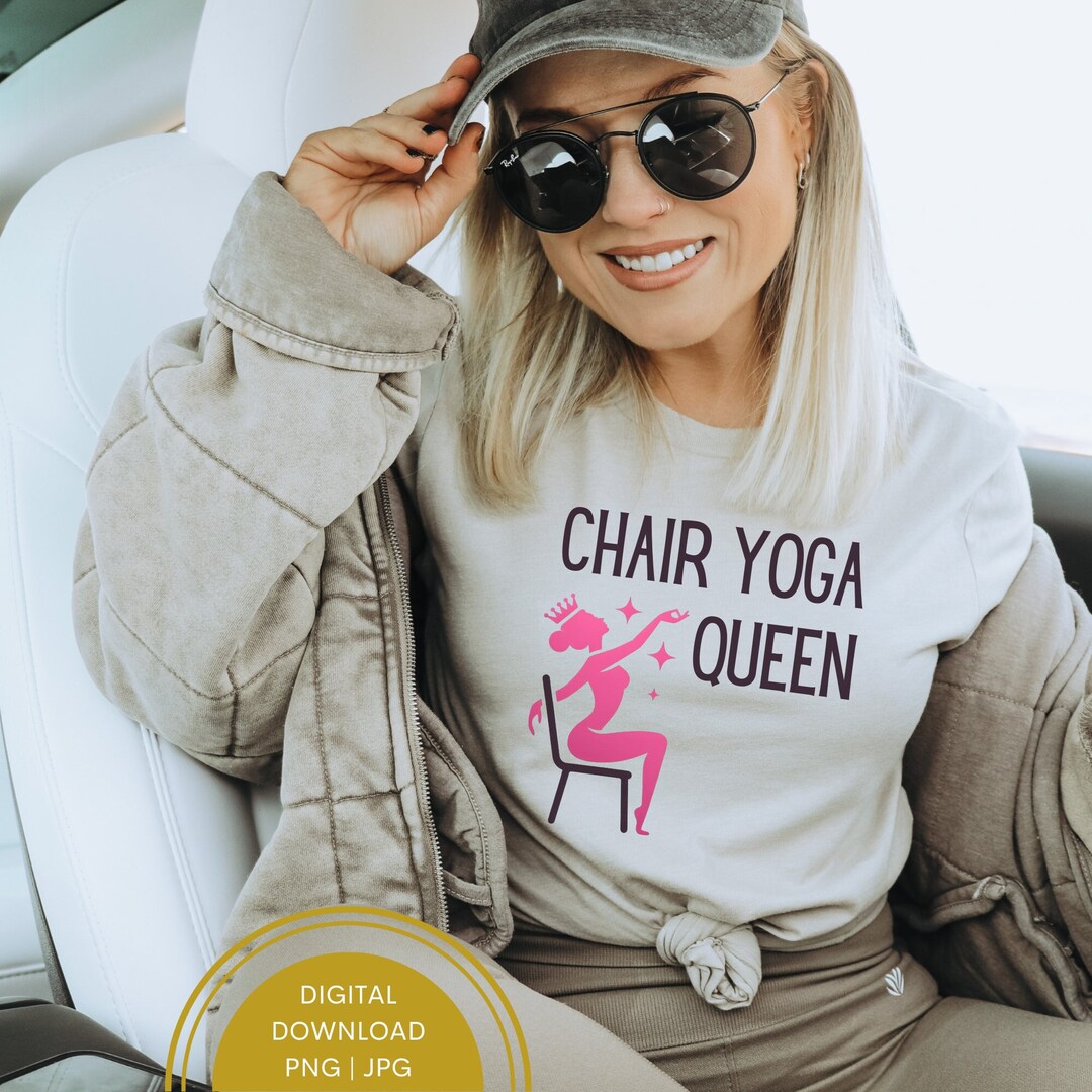 Chair Yoga Queen PNG Chair Yoga Exercises Postures Poses Workout Asana ...