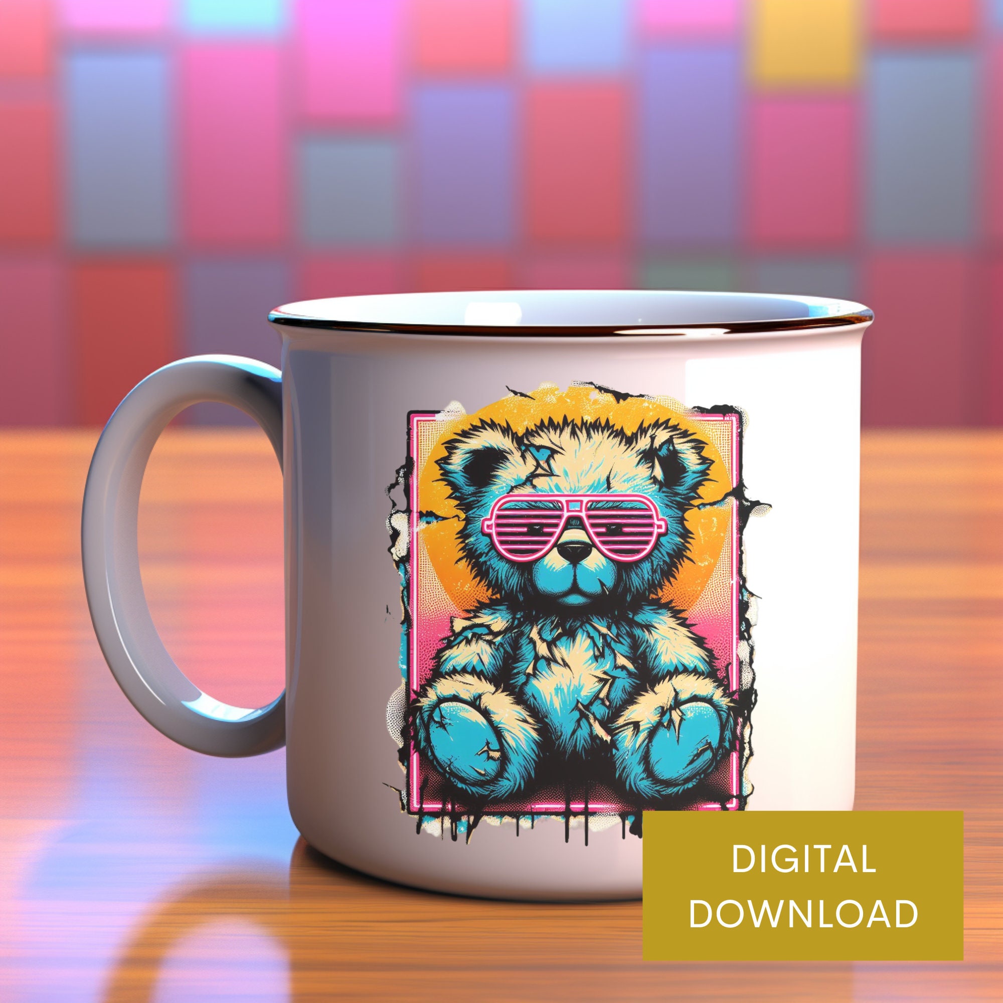 Neon Tattered Teddy Bear Png Cool Bear Png, Cartoon Teddy Bear, Ripped ...