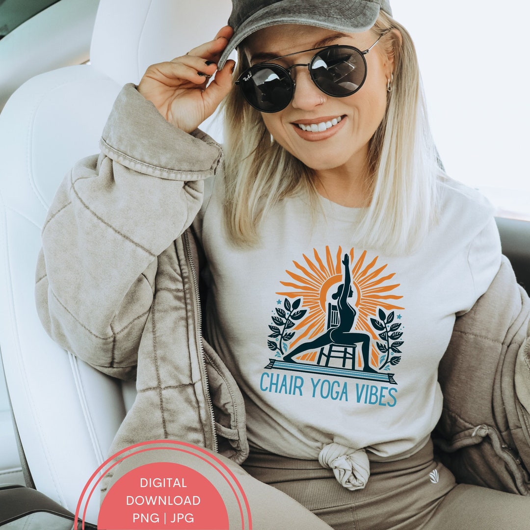 Chair Yoga Vibes PNG Chair Yoga Exercises Postures Poses Workout Asana ...