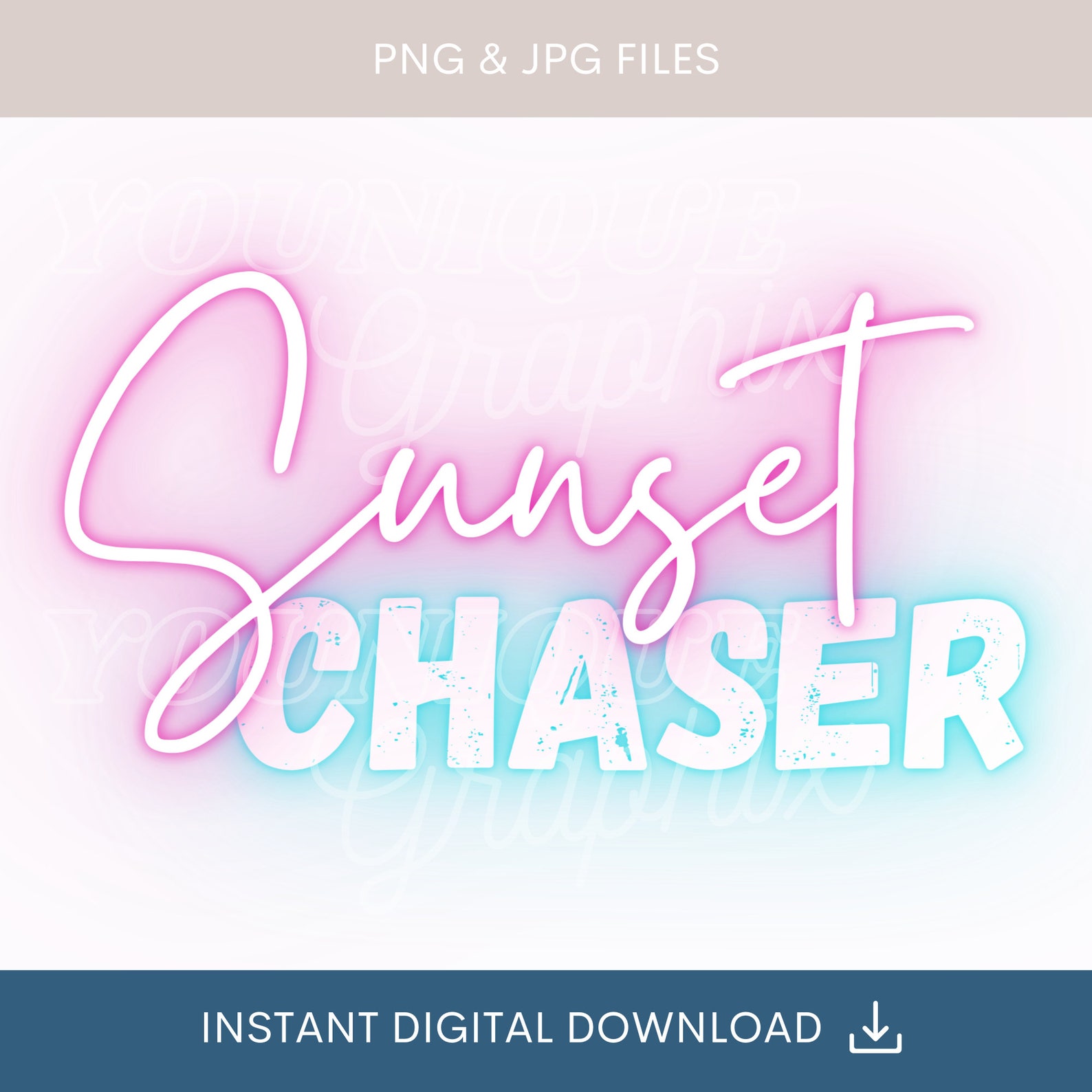 Sunset Chaser Png, Retro Muscle Car Png, Chasing Sunsets Png, Summer Vibes, Neon Retro Summer ...
