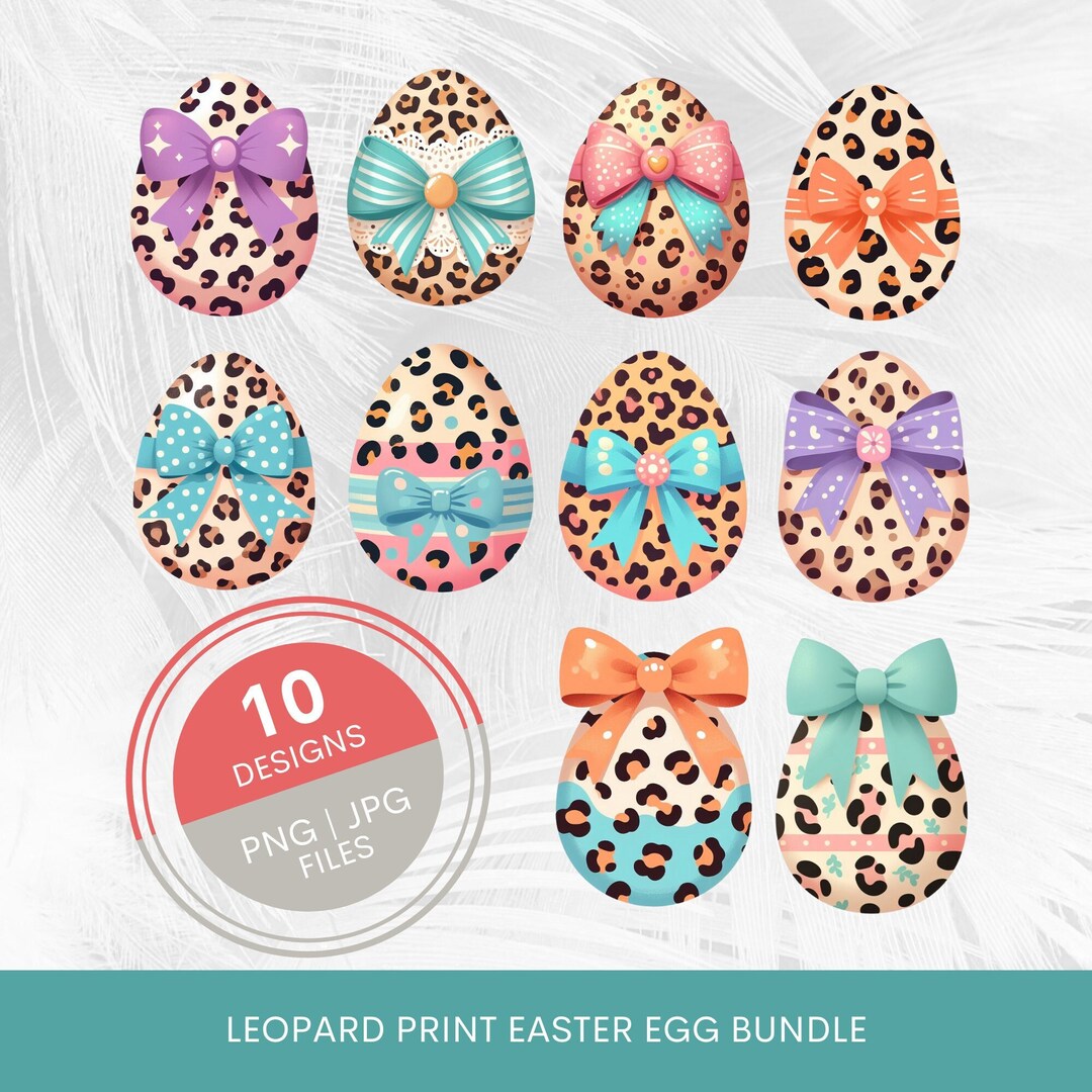 Leopard Print Coquette Easter Eggs Clipart Easter PNG Spring Clipart ...