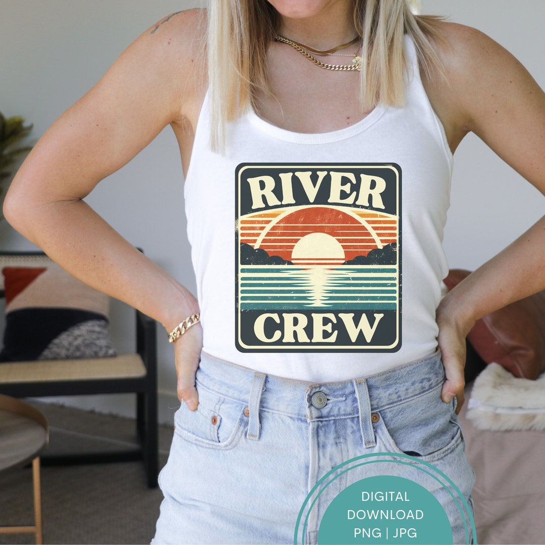 Distressed Retro River Crew Png, River Vibes Png, Summer Holiday Png ...