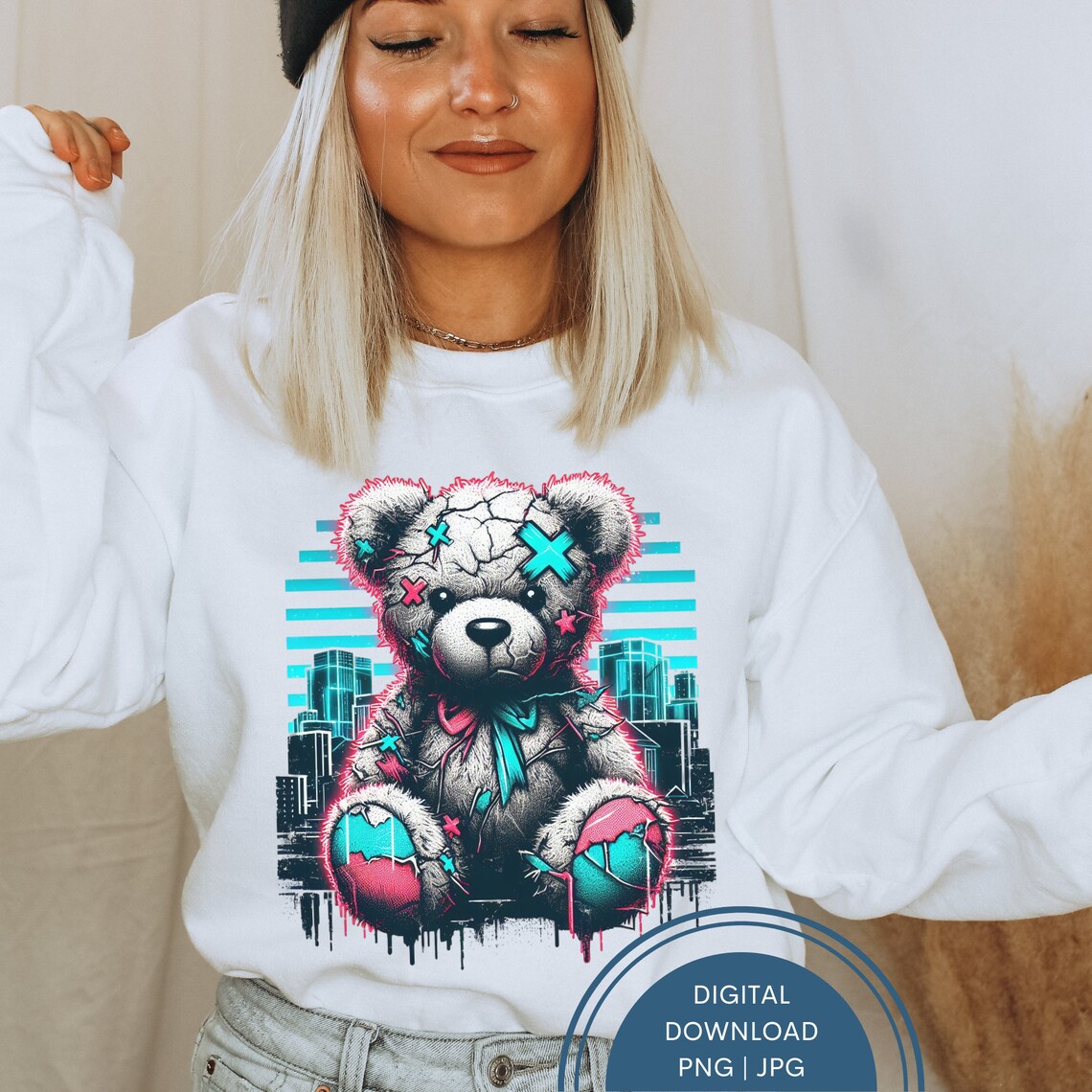 Neon Tattered Teddy Bear Png Cool Bear Png, Cartoon Teddy Bear, Ripped ...