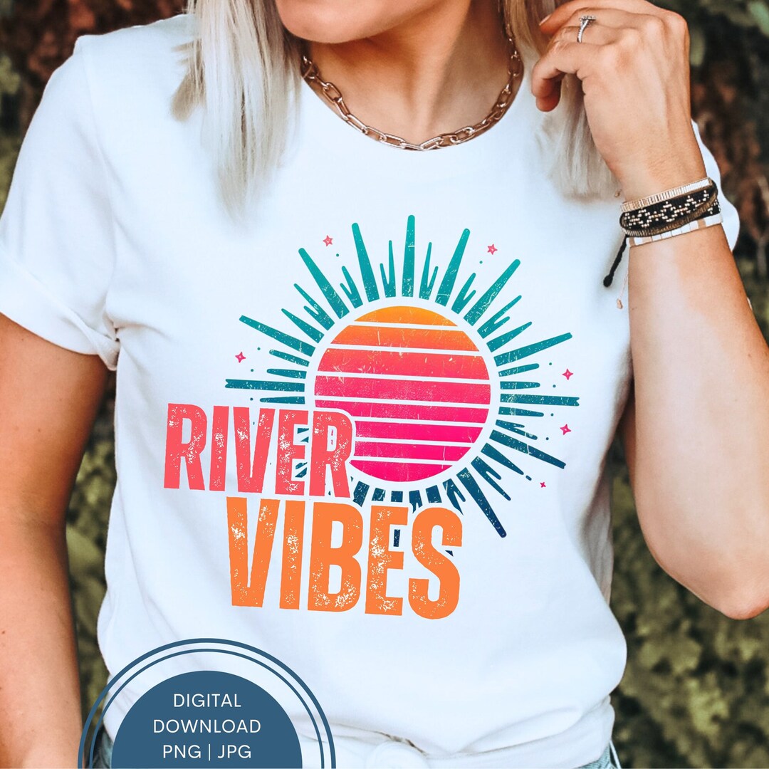 Distressed Retro River Vibes Png, River Junkie Png, River Life Png ...