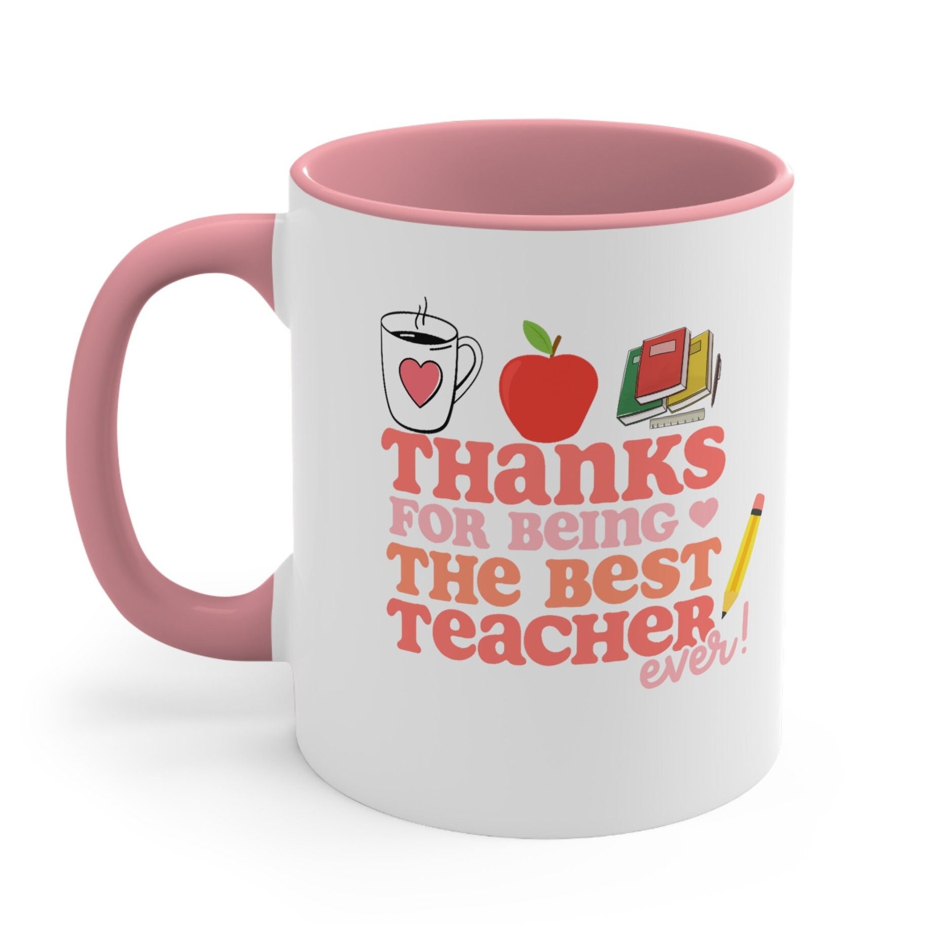 Teacher Appreciation Ceramic Coffee Mug With Colored Interior and ...