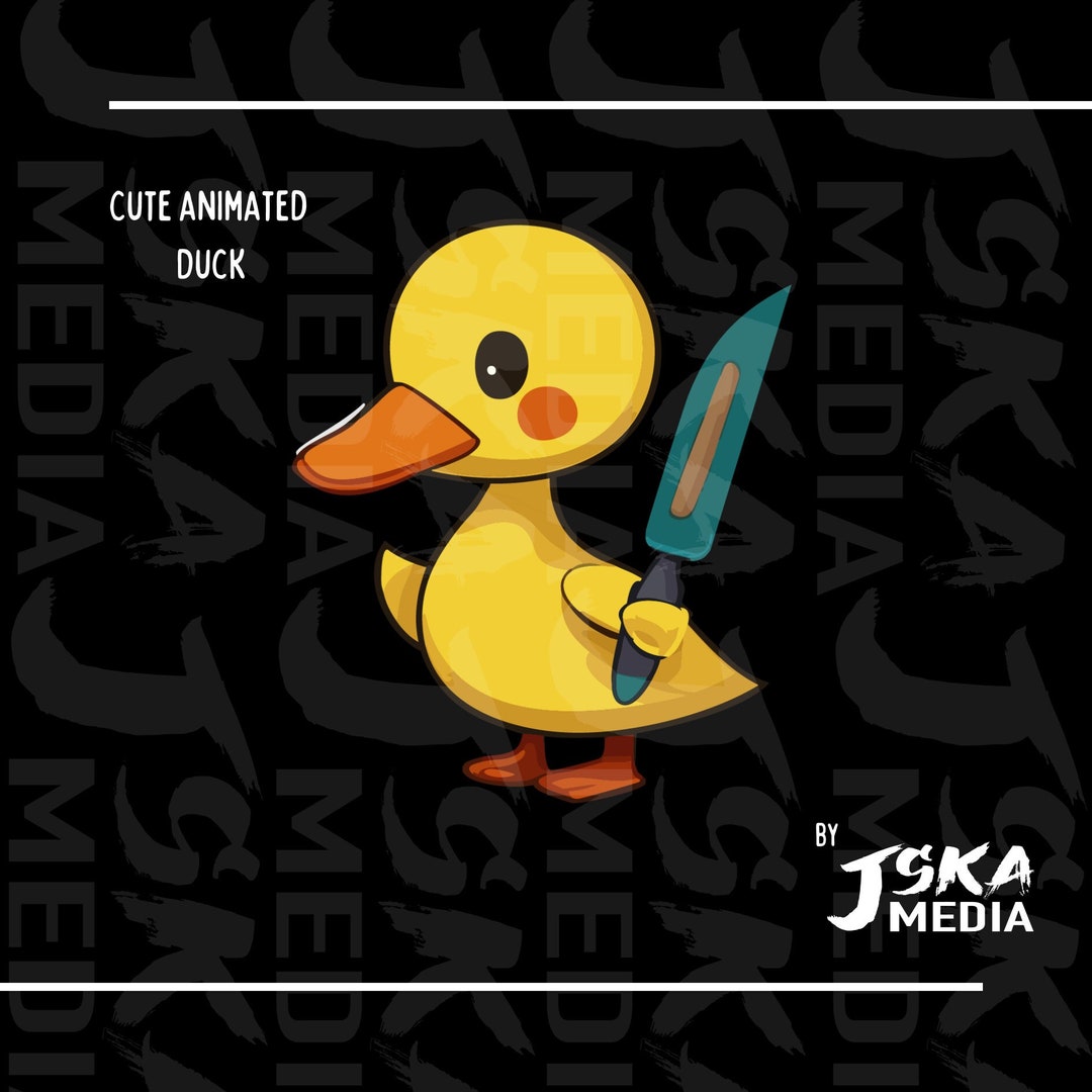 Cute Animated Duck With Knife - Emote - Etsy