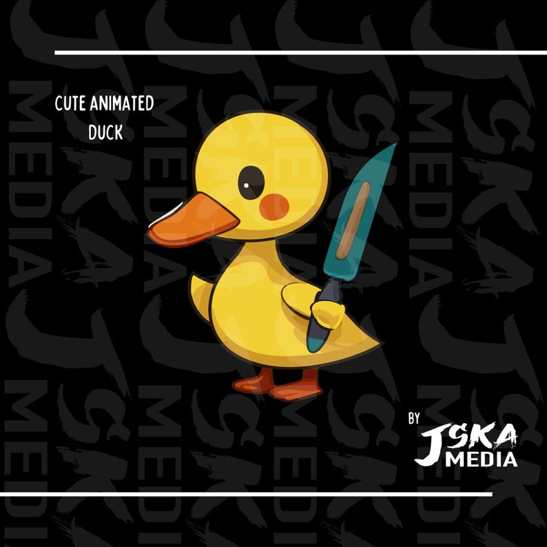 Cute Animated Duck With Knife - Emote - Etsy