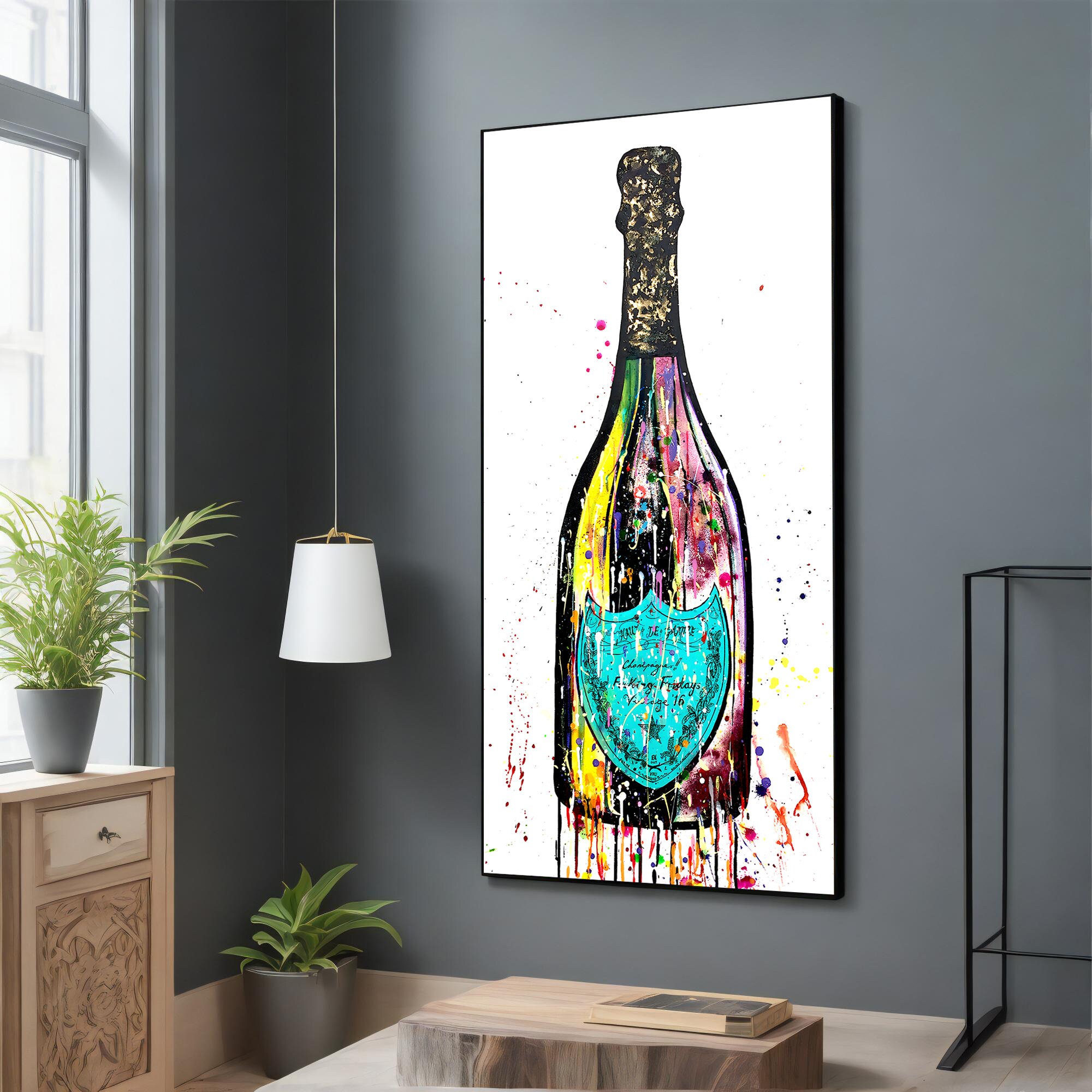 Canvas Painting Dom Perignon Banksy Artwork, Home Decor, Unique Party Decor, Ready to Hang ...