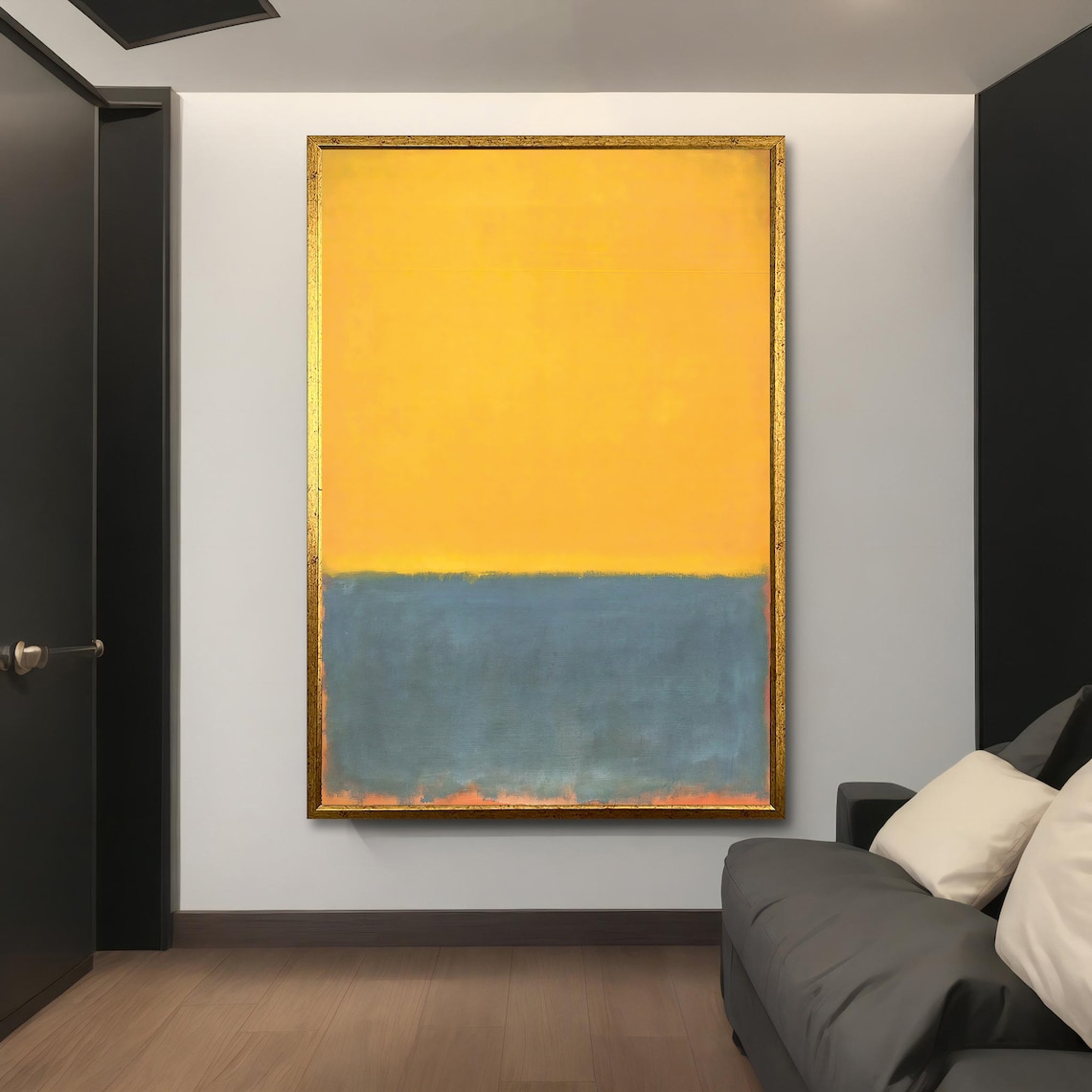 Yellow and Gray Mark Rothko Canvas Painting Elegant Abstract Wall Decor ...