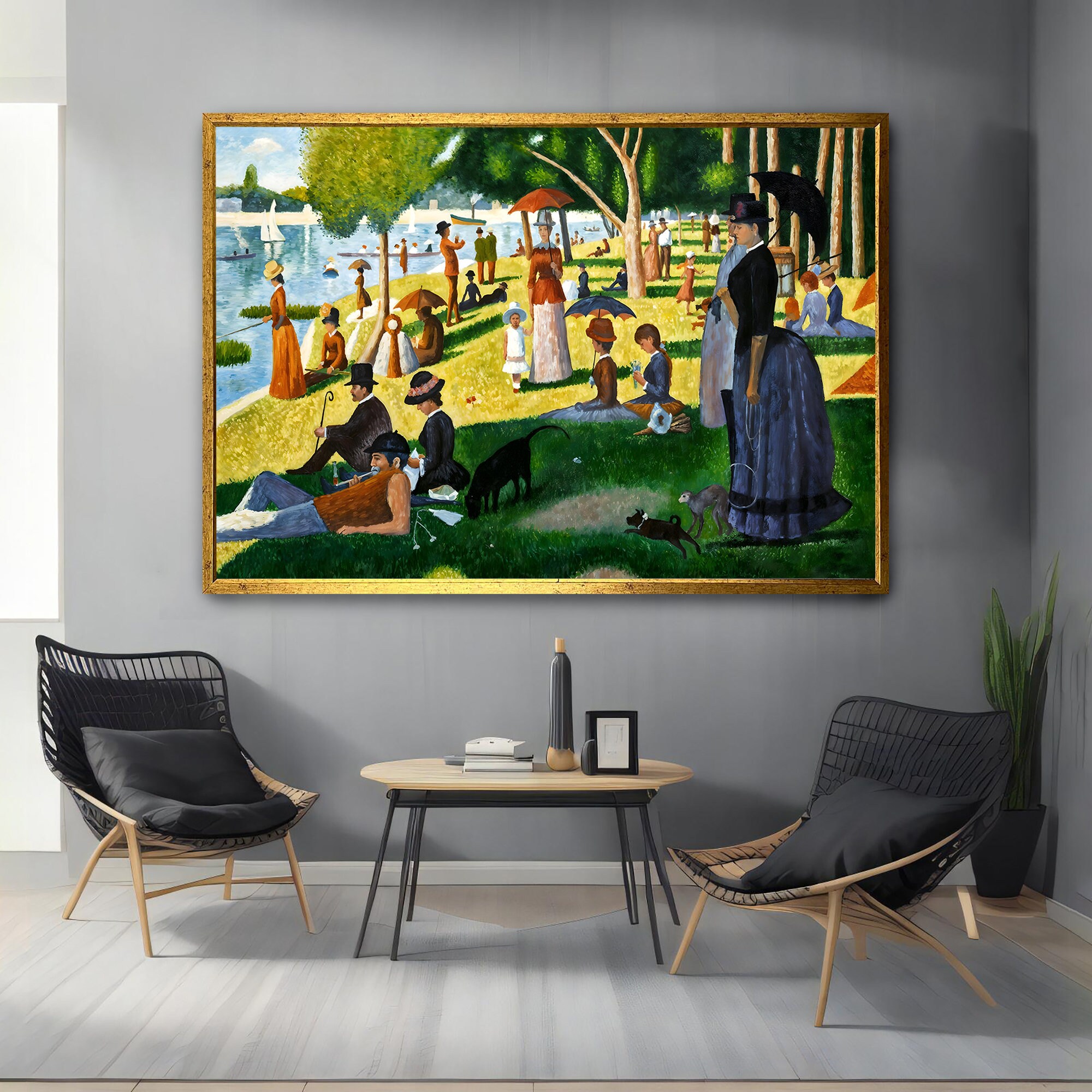 A Sunday on La Grande Jatte Canvas Painting, Classic Seurat Wall Art ...