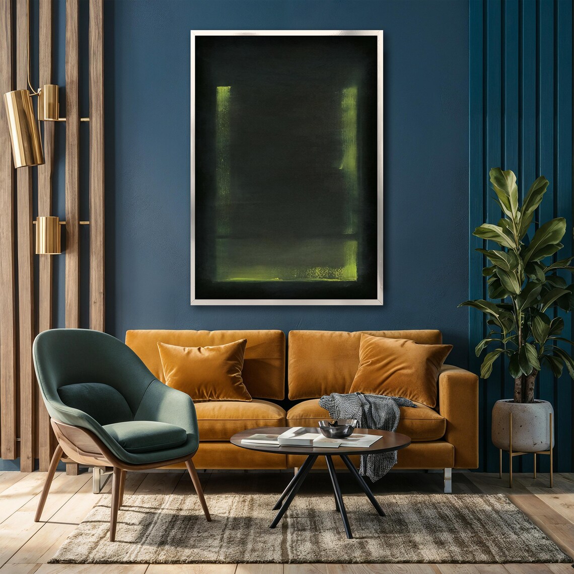 Mark Rothko Abstract Art Canvas Painting - Green and Black ...
