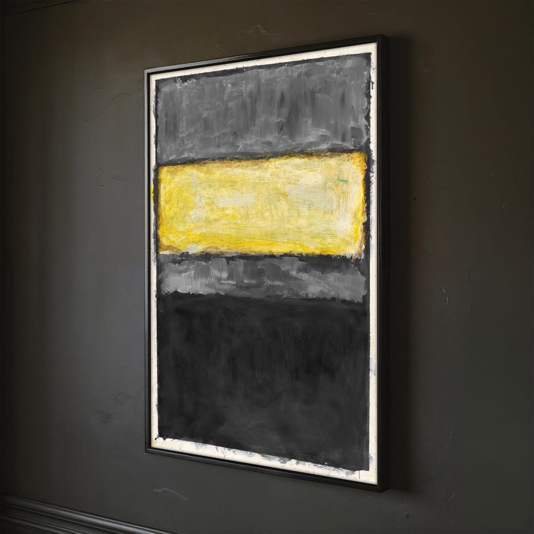Mark Rothko Abstract Art Canvas Painting, Chic Yellow & Grey ...