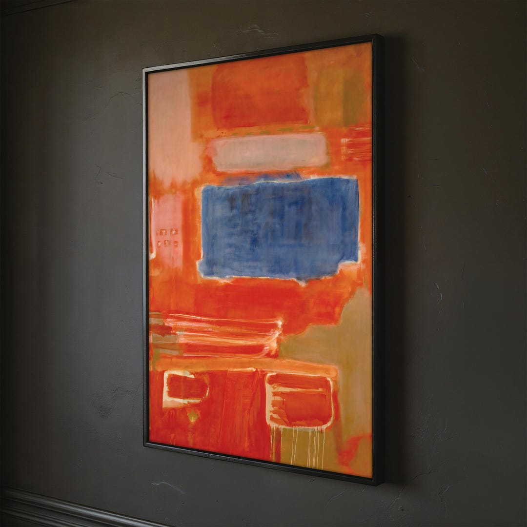 Mark Rothko Abstract Art Canvas Painting, Vibrant Red Expressionism ...