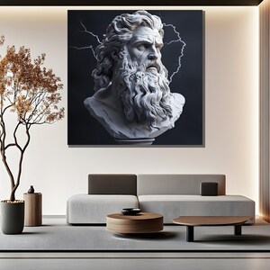 Zeus Canvas Painting, Greek Mythology Wall Art, Ancient God Artwork ...