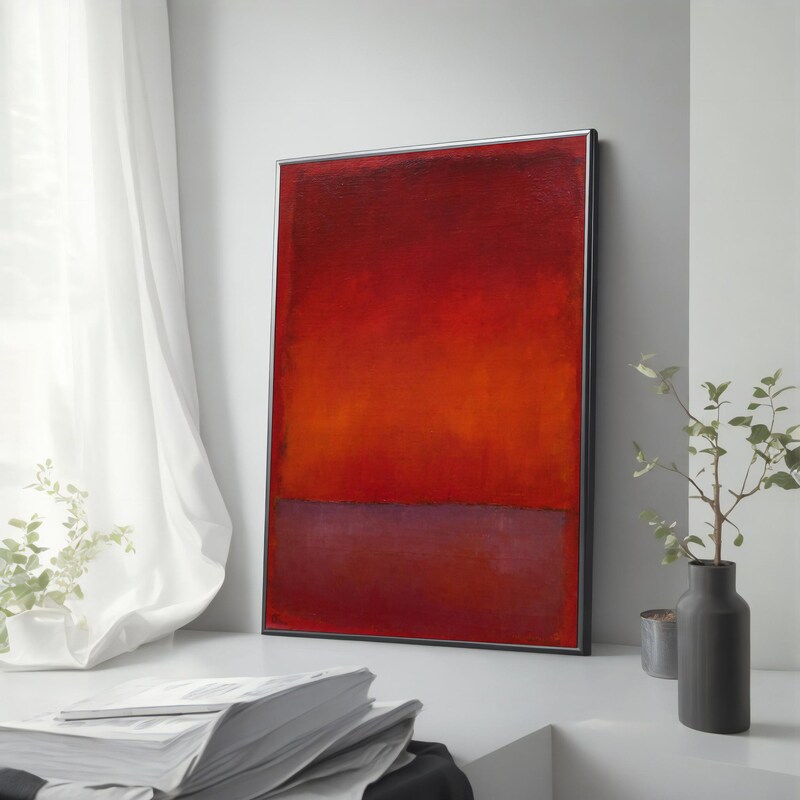 Red Abstract Art - Etsy