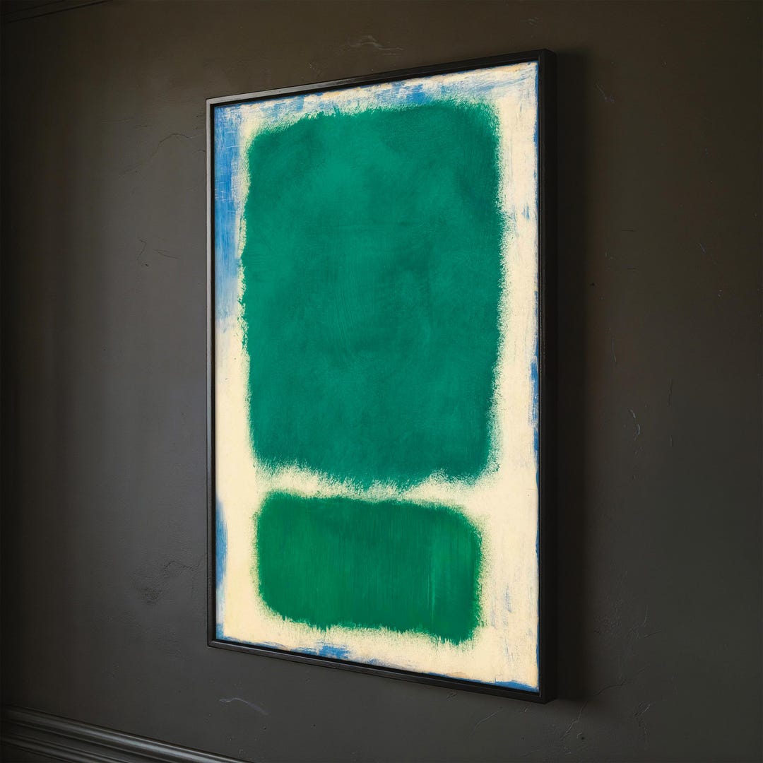 Mark Rothko Green and Beige Canvas Painting, Abstract Rothko Wall Art ...