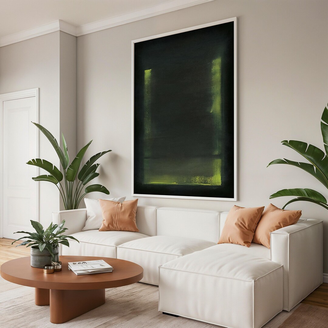 Mark Rothko Abstract Art Canvas Painting - Green and Black ...
