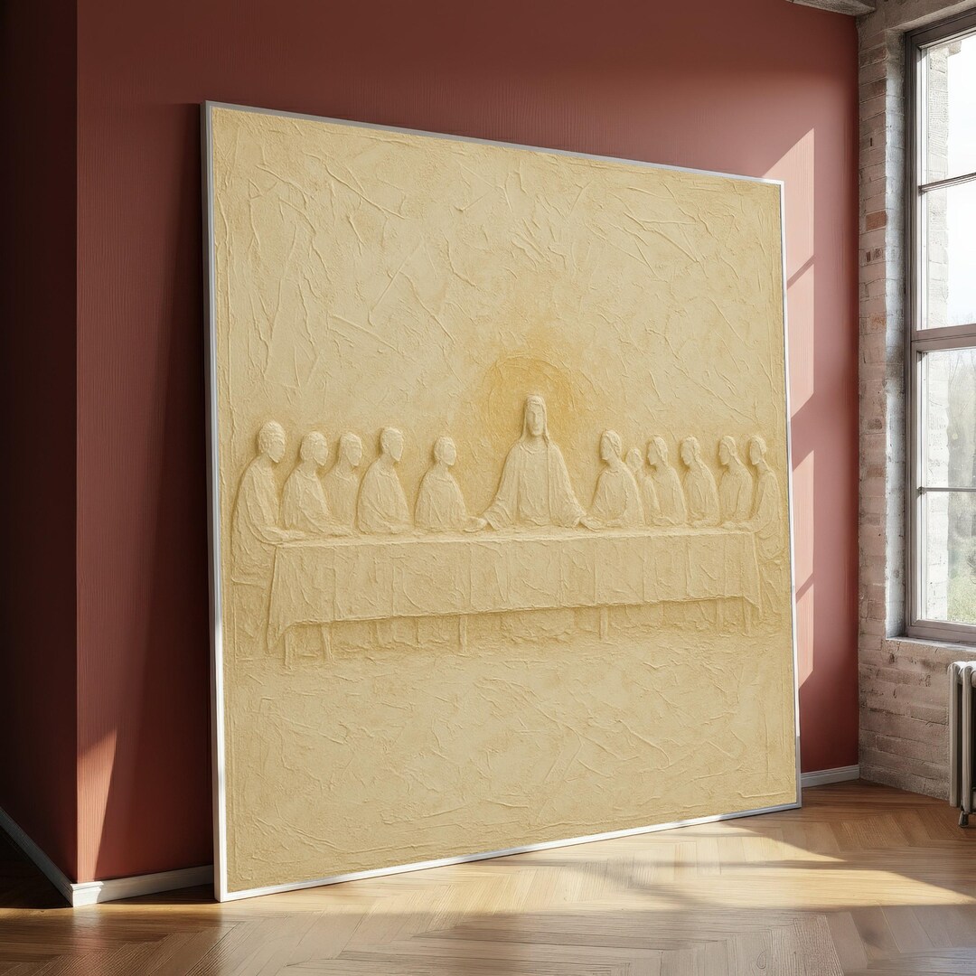 The Last Supper Embossed Canvas Wall Art, Religious Christian Decor ...