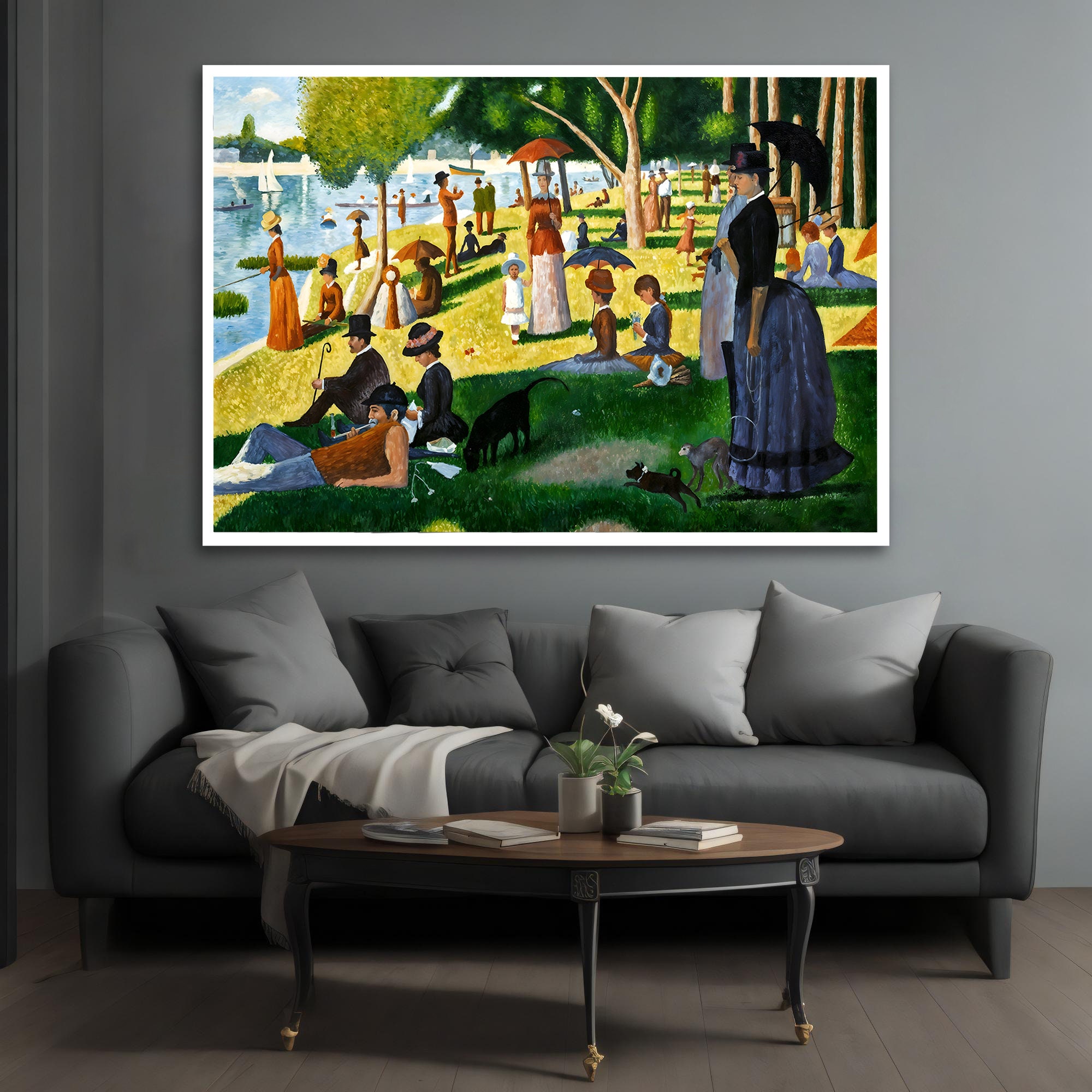 A Sunday on La Grande Jatte Canvas Painting, Classic Seurat Wall Art ...