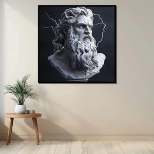 Zeus Canvas Painting, Greek Mythology Wall Art, Ancient God Artwork ...