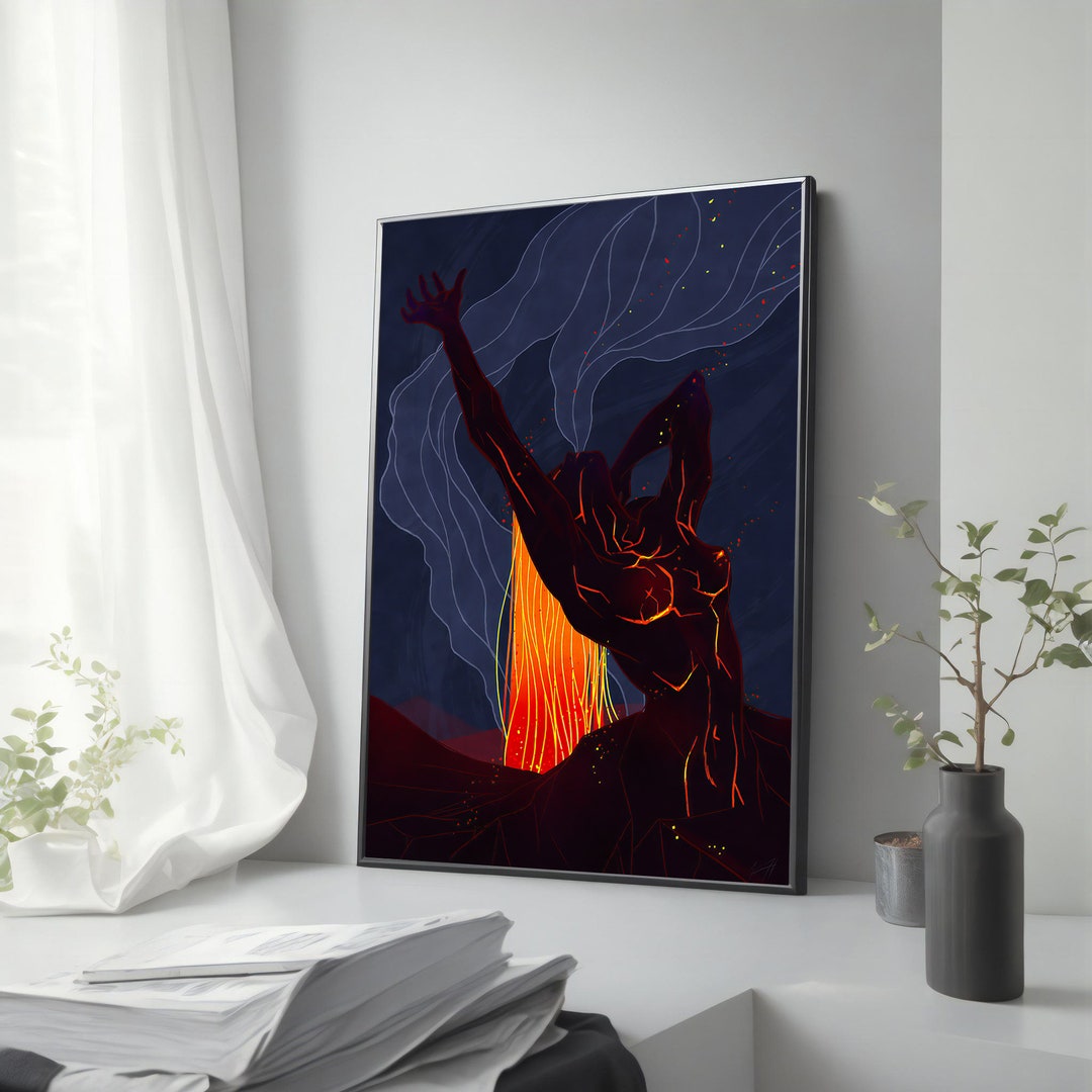 Dark Art Canvas Painting - Pele Goddess & Lava Woman Fire Art for ...