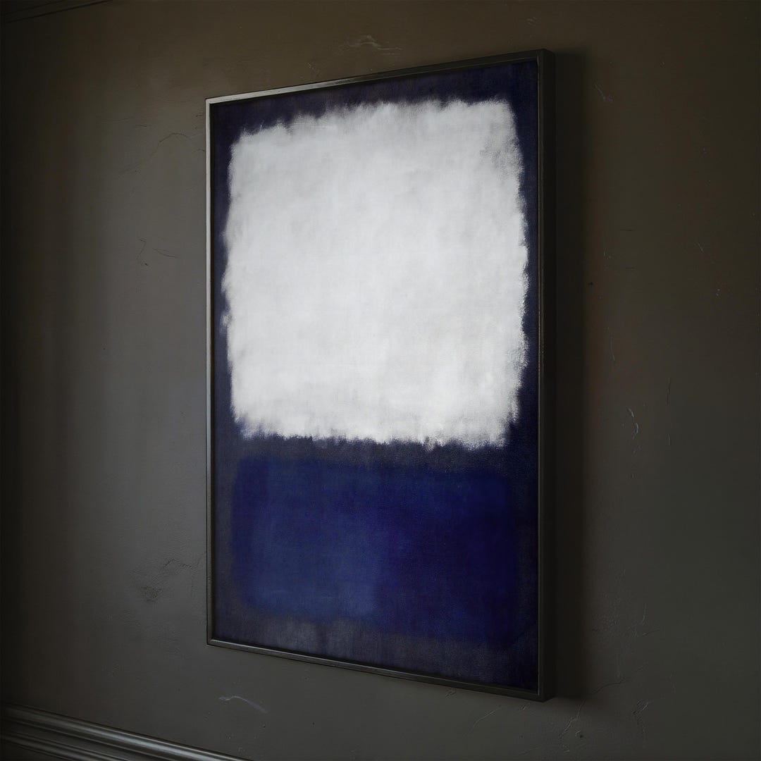 Blue and White Mark Rothko Canvas Painting, Rothko Wall Art, Abstract ...