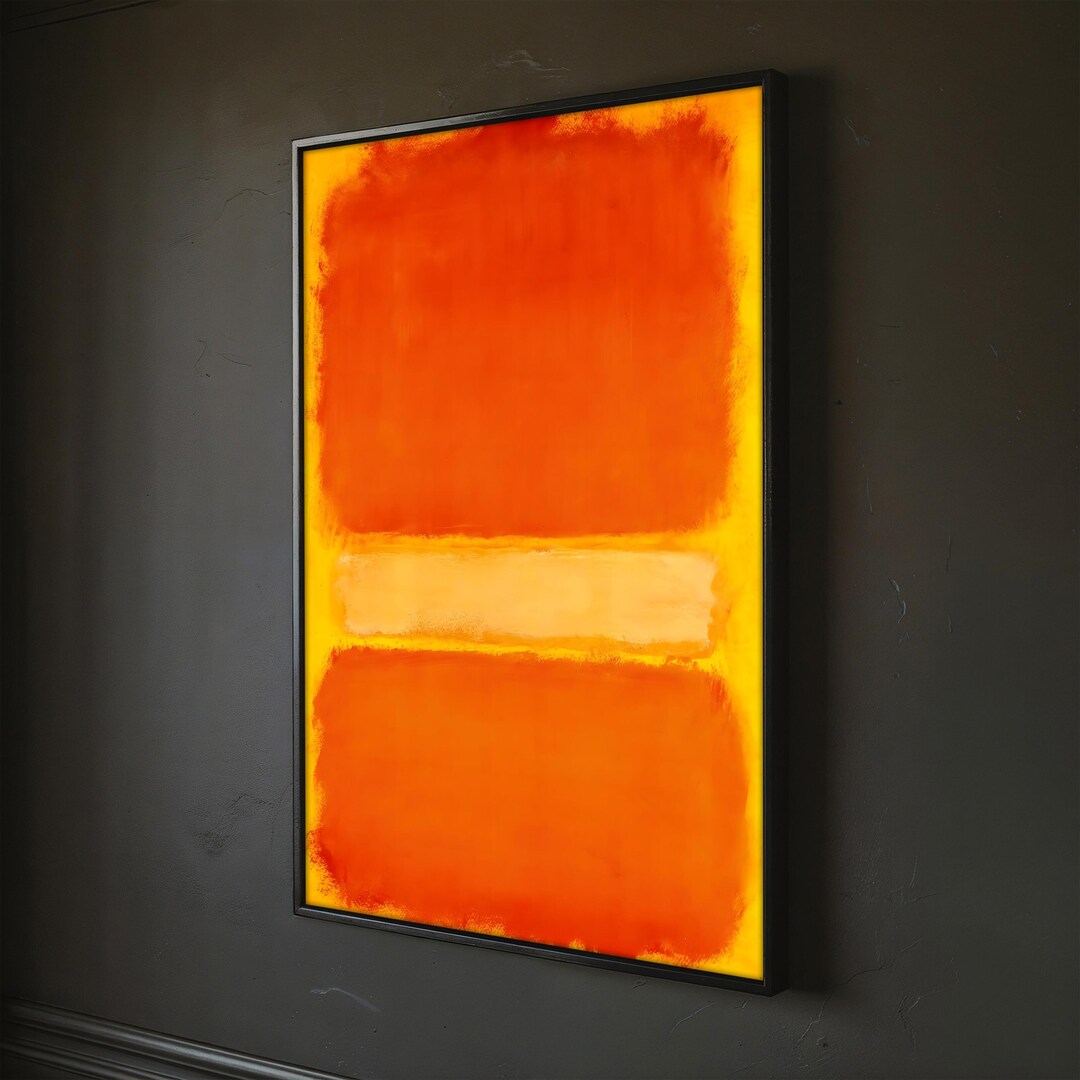 Mark Rothko Abstract Art Canvas Painting - Vibrant Yellow & Orange Wall ...