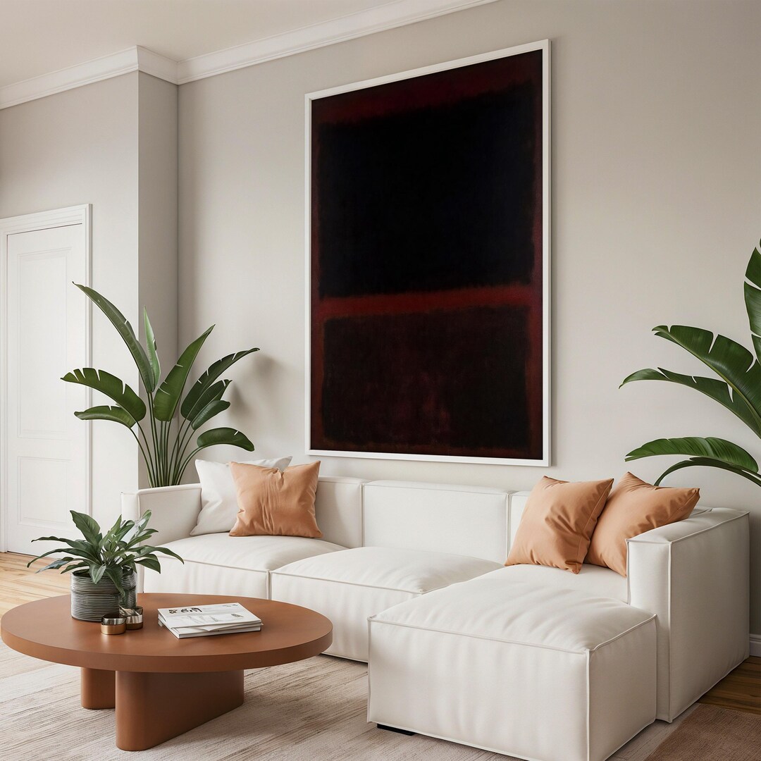Mark Rothko Artwork Canvas Painting, Rothko Dark Red and Black Wall Art ...
