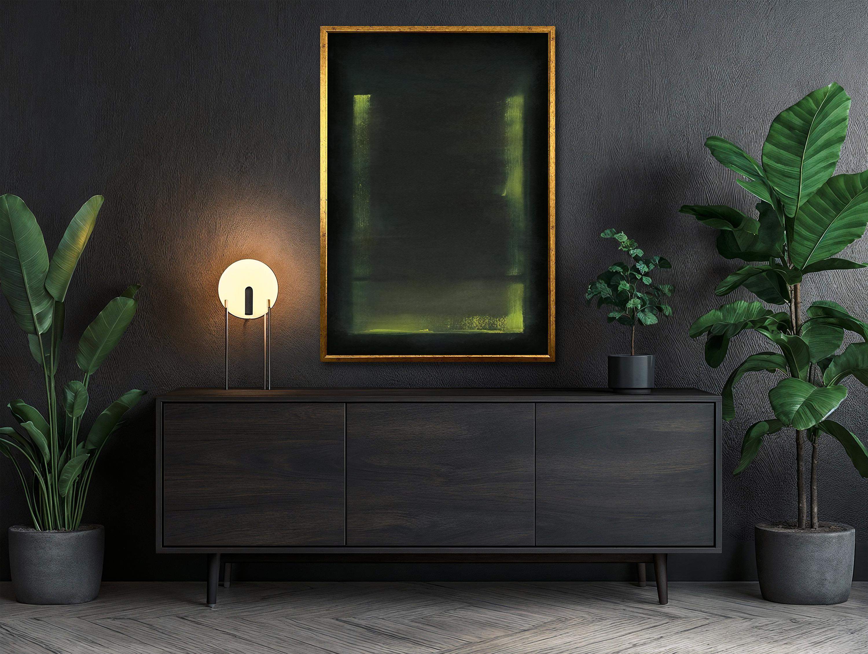 Mark Rothko Abstract Art Canvas Painting - Green and Black ...
