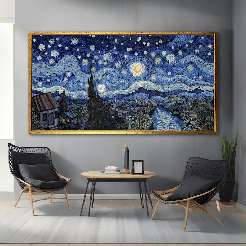 Starry Night Canvas Painting - Vincent Van Gogh Wall Art, the Starry ...