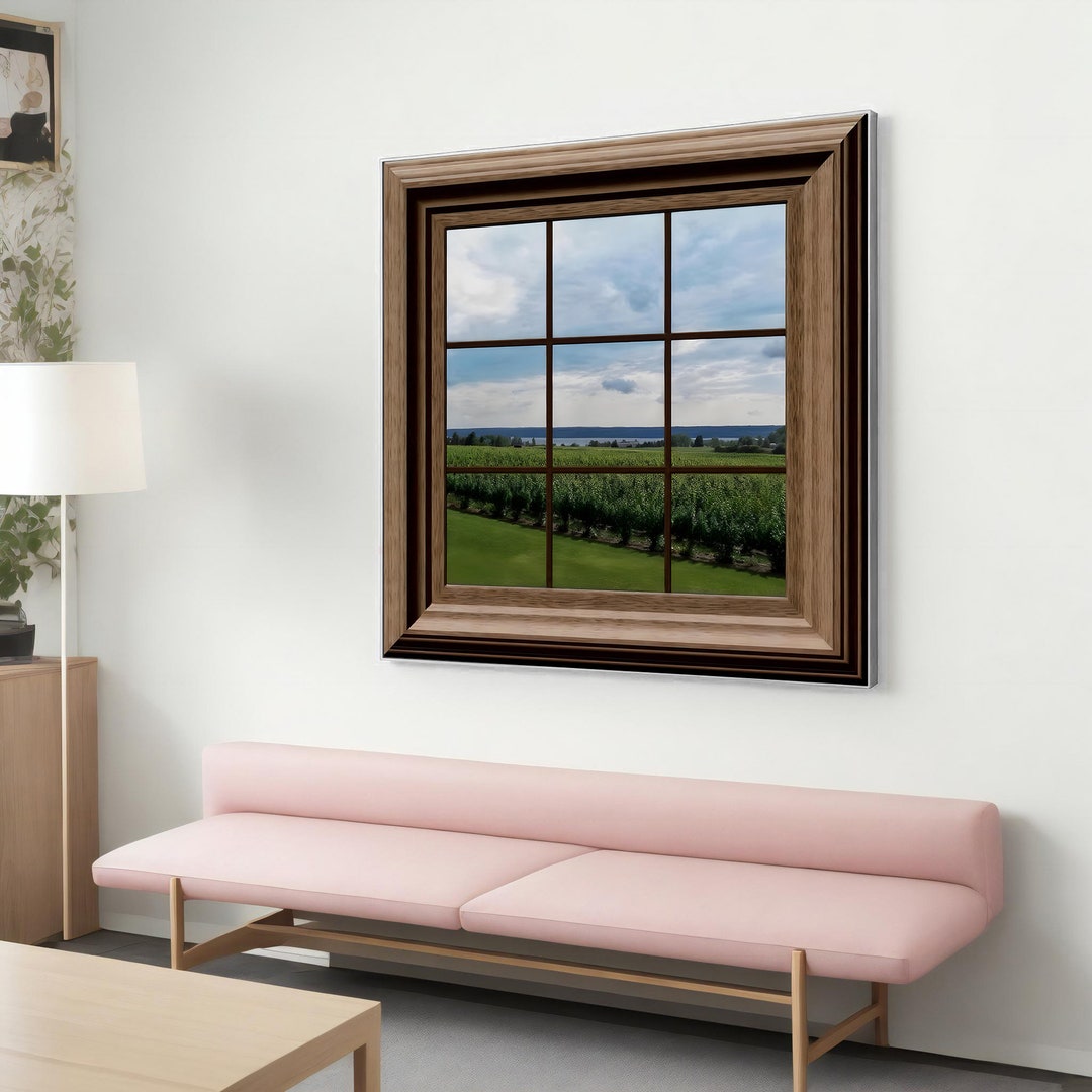 Fake Window Canvas Painting, Relaxing Nature Scenery Wall Decor, Fake ...