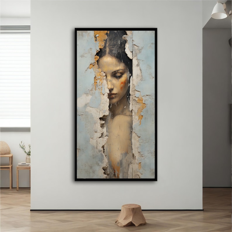 Beautiful Woman Canvas Painting - Elegant Modern Wall Decor, Feminine ...