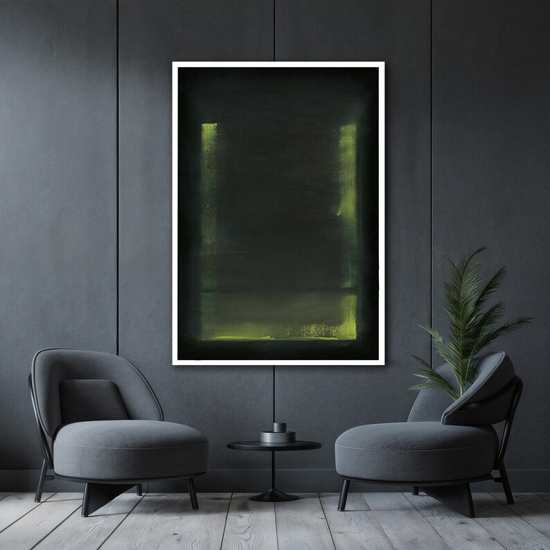Mark Rothko Abstract Art Canvas Painting - Green and Black ...