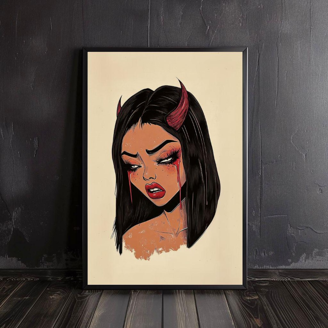 Demoness Poster Devil Girl Print Art, Succubus Poster, Demonic Arts ...