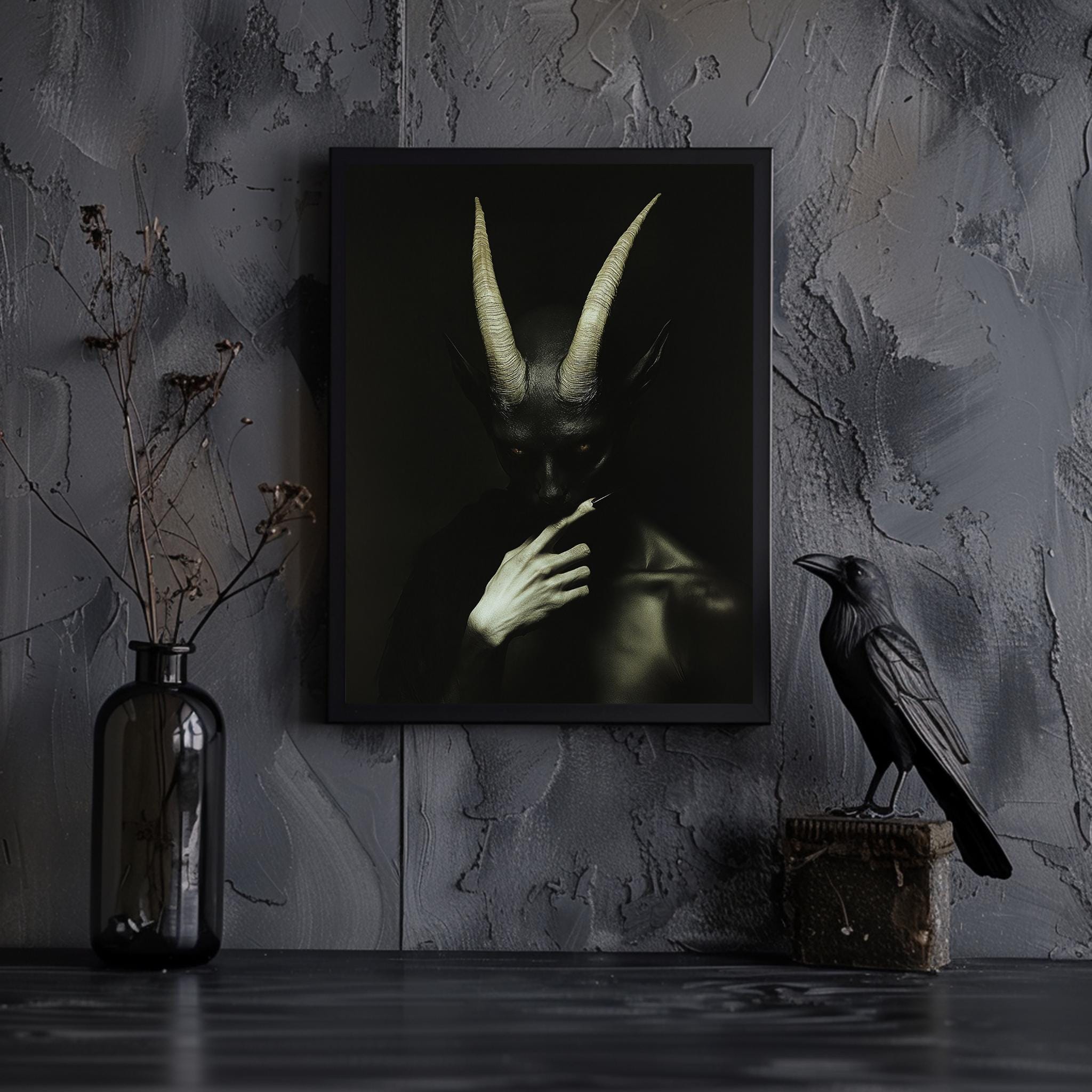 Black Devil | Lucifer Art Print, Jersey Devil, Satanic Decor, Horror ...