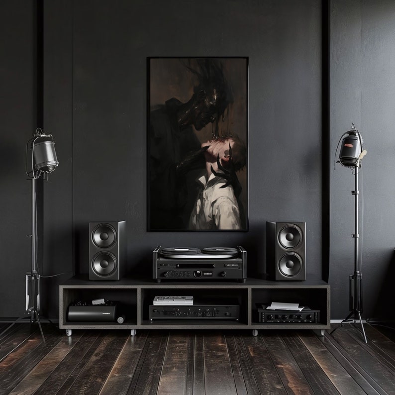 Devil's Embrace Satan Poster, Horror Art, Occult Prints, Creepy Poster ...