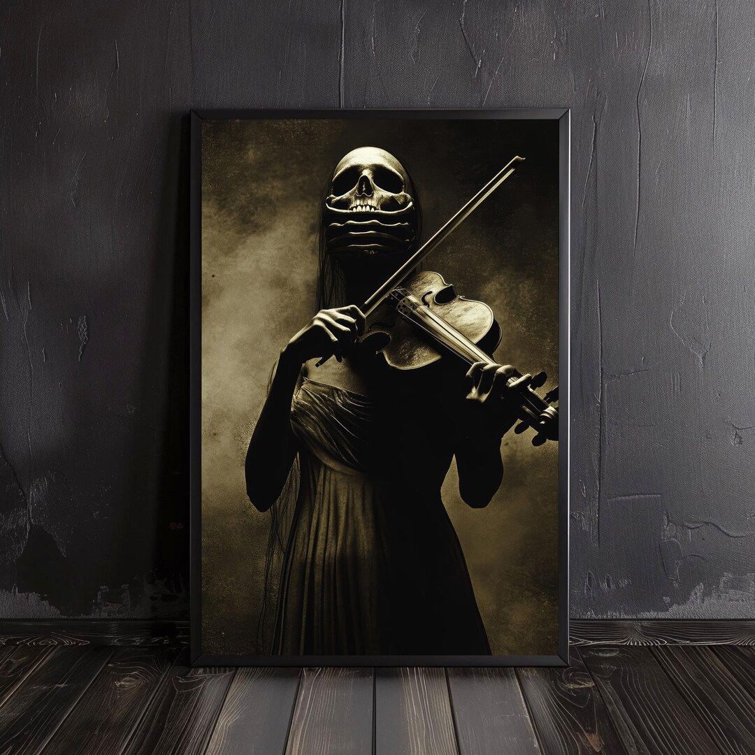 Melody of Death | Creepy Wall Art, Horror Poster, Skeleton Art, Creepy ...