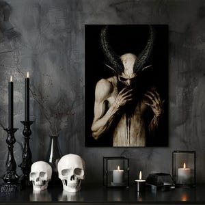 Satan Poster | Devil Art Print, Horror Art, Occult Prints, Creepy ...