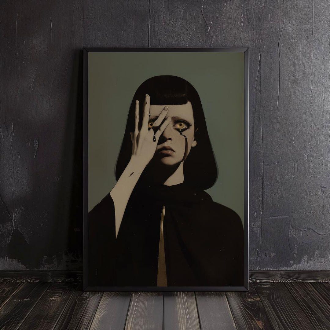 Gothic Girl | Retro Horror Poster Gothic, Vintage Wall Art, Spooky Wall ...