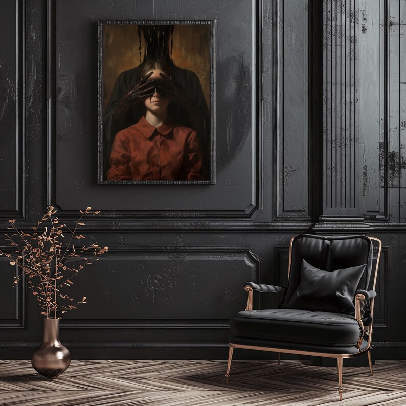 Devil's Embrace Satan Poster, Horror Art, Occult Prints, Creepy Poster ...