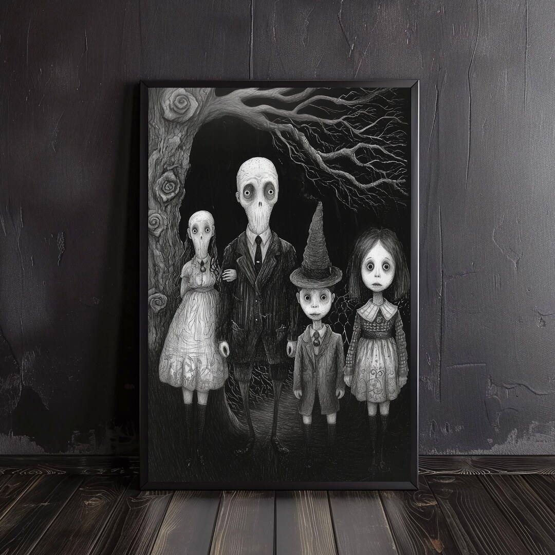 Spooky Family Poster Halloween Art Prints, Spooky Poster, Scary Ghost ...