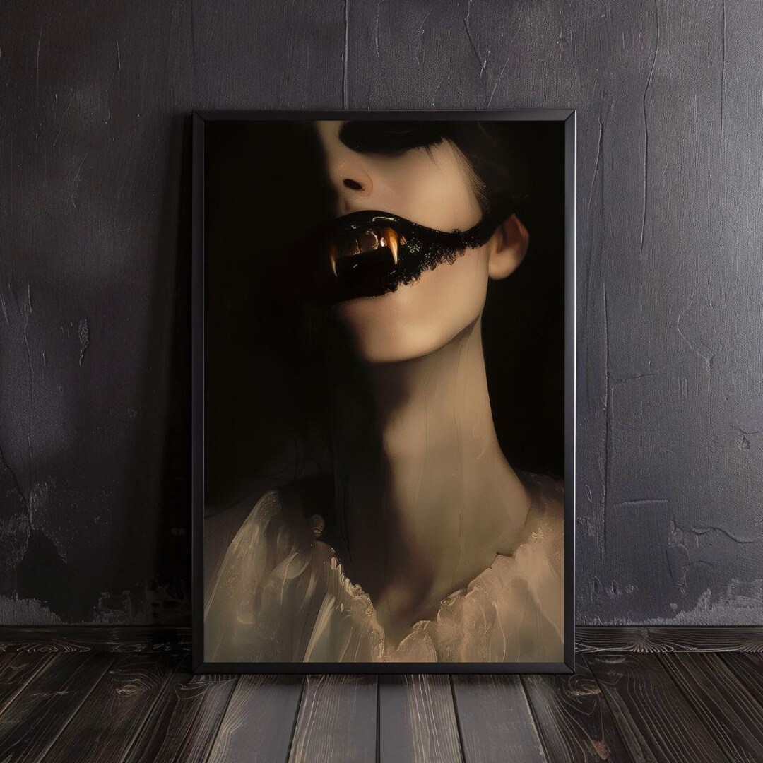 Gothic Vampire Fangs | Vampire Poster, Gothic Horror Print, Occult Arts ...