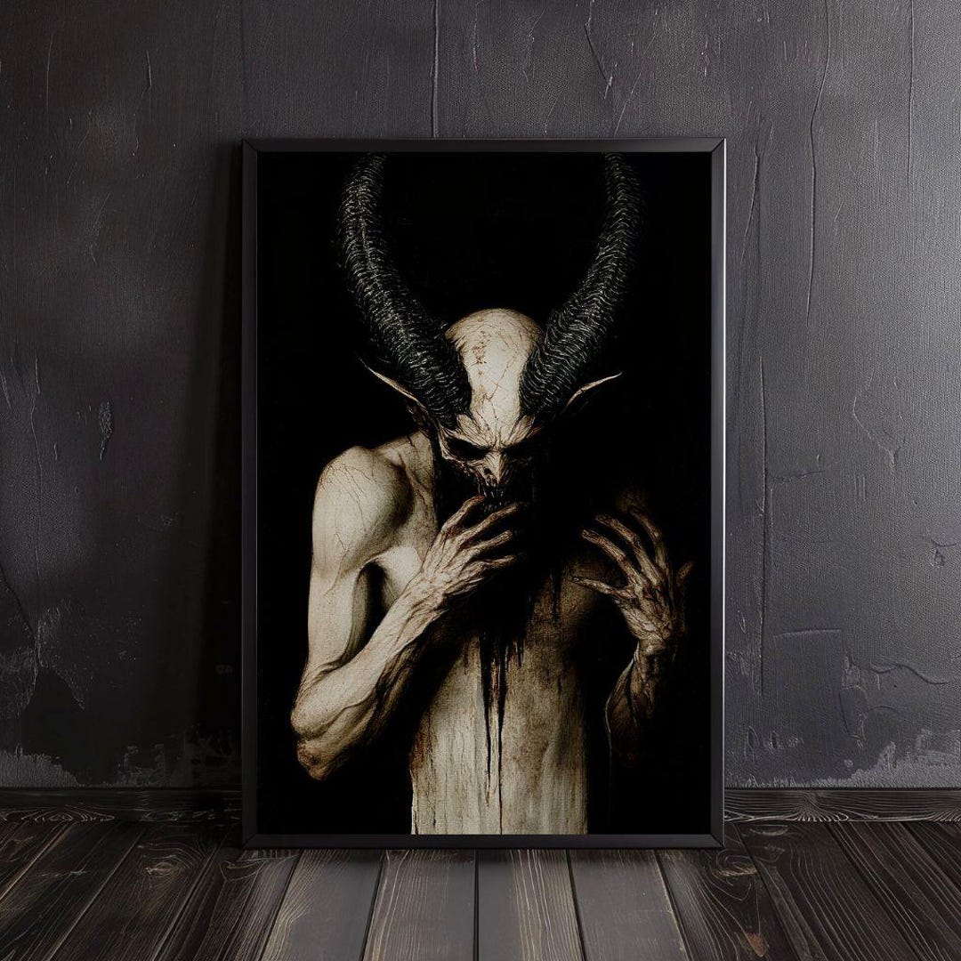 Satan Poster | Devil Art Print, Horror Art, Occult Prints, Creepy ...