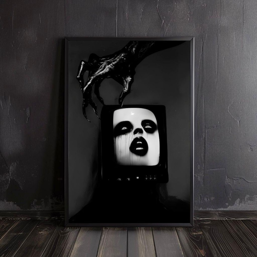 Creepy Horror Screen Scary Art Poster, Creepy Wall Arts, Horror Prints ...