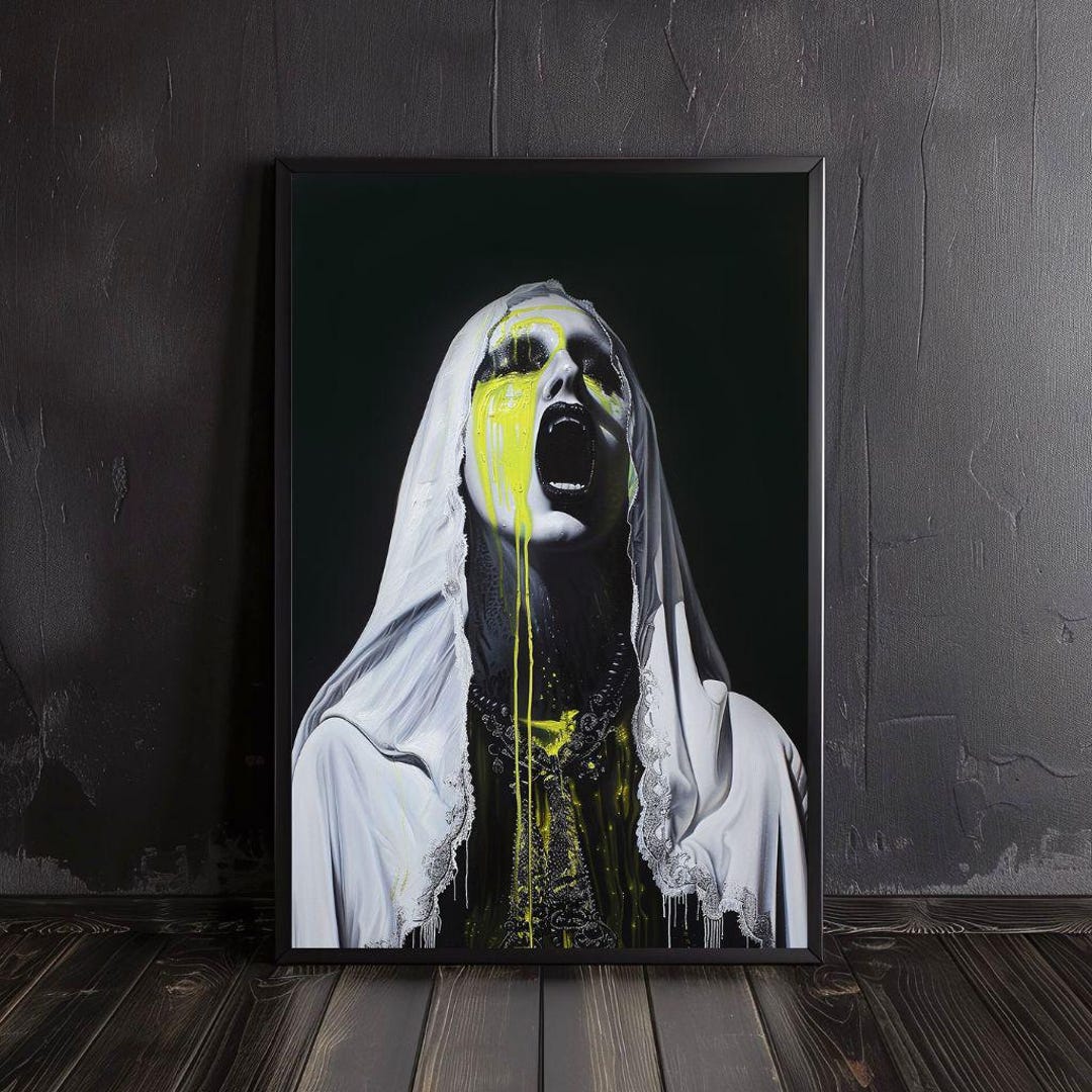Creepy Nun Poster Horror Art Print, Occult Prints, Creepy Poster ...