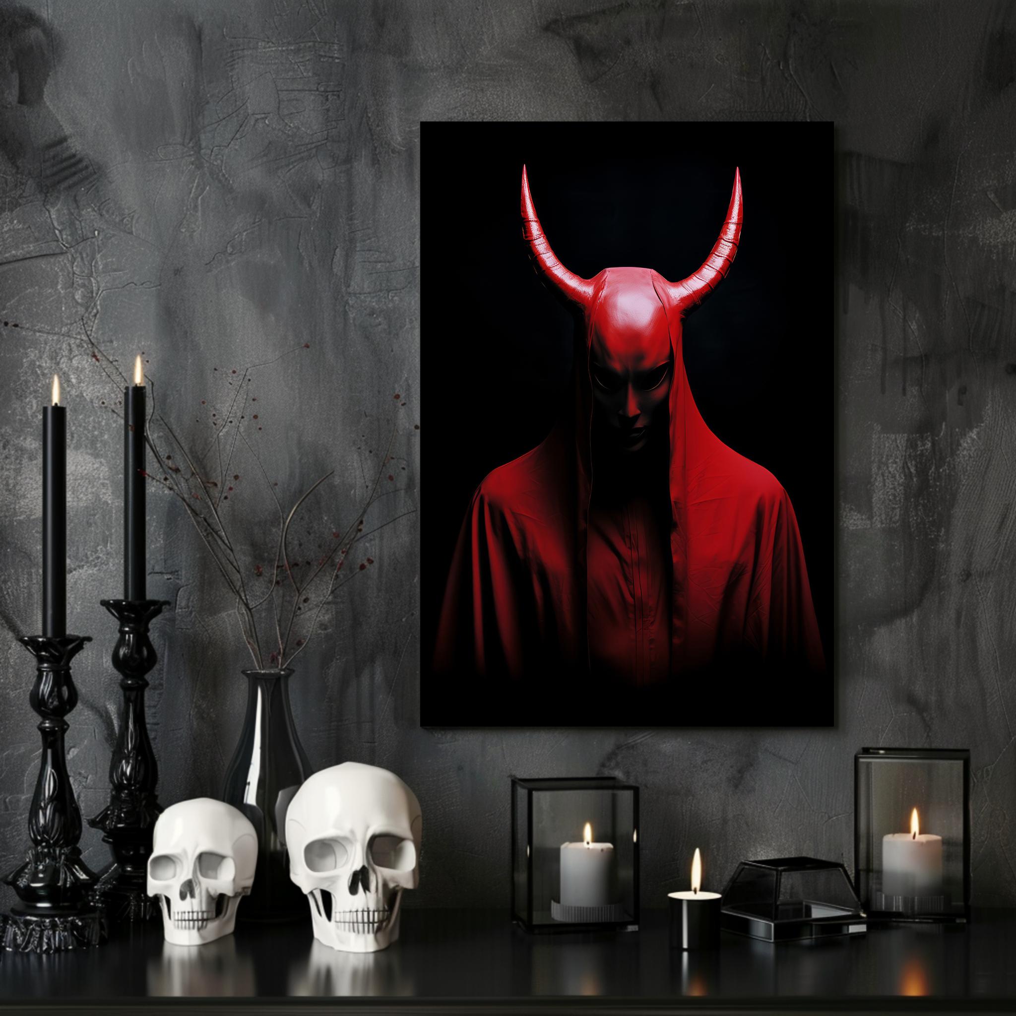 Red Devil | Satan Poster, Devil Art Print, Horror Art, Occult Print ...